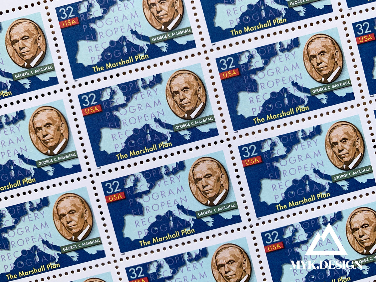 Marshall Plan - George C Marshall U.S. Postage Stamps | Face Value 32 ...