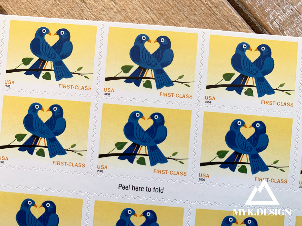 True Blue Love Birds | Booklet of 20 U.S. Postage Stamps | Face Value ...