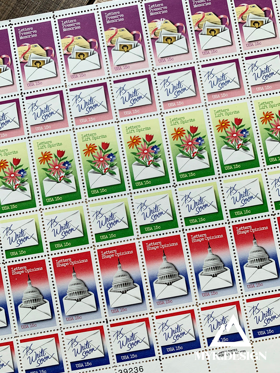 National Letter Writing Week U.S. Postage Stamps | Face Value 15 Cents ...