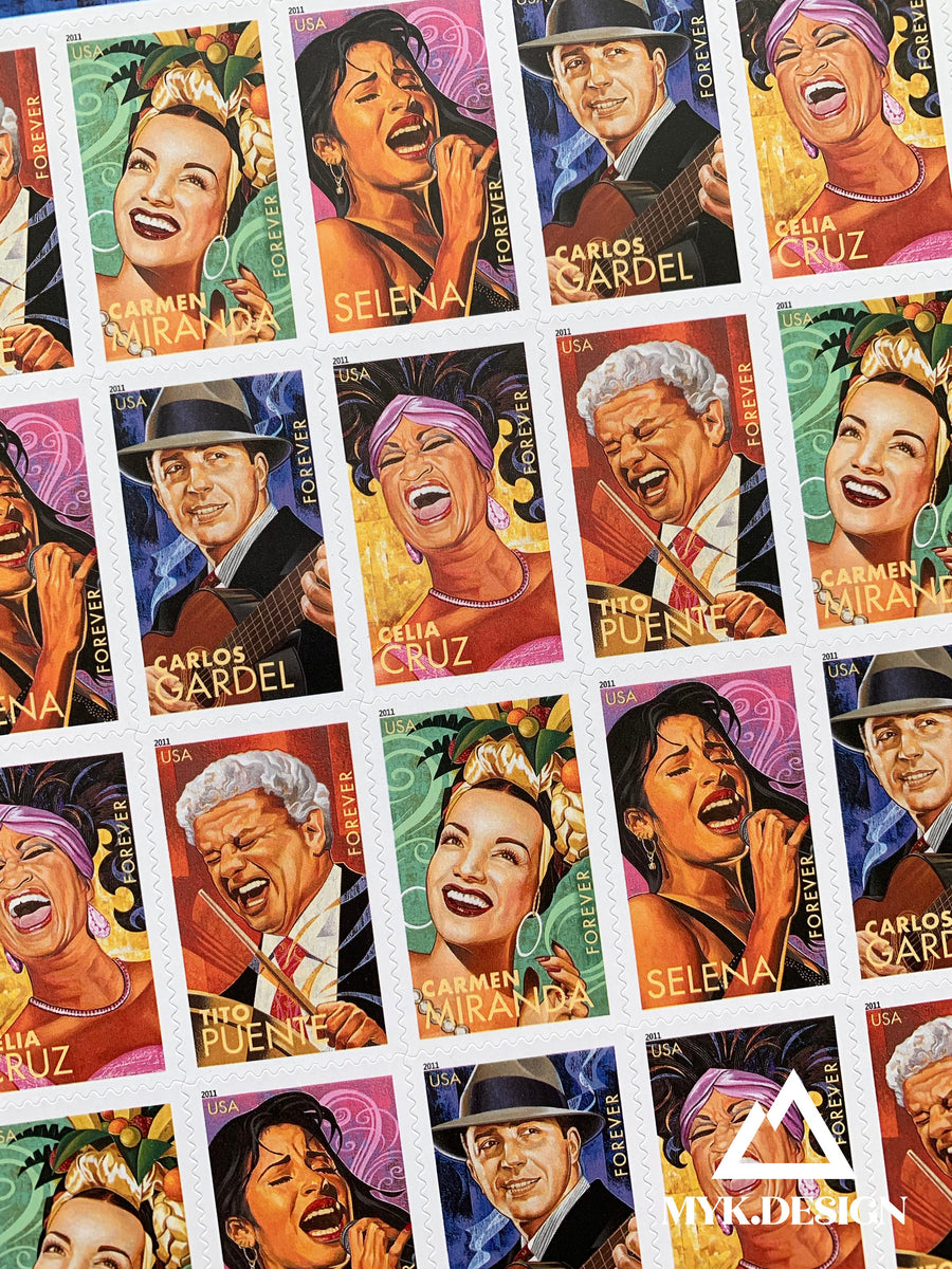 Latin Music Legends | 10-20 U.S. Postage Stamps | Face Value Forever 1 ...