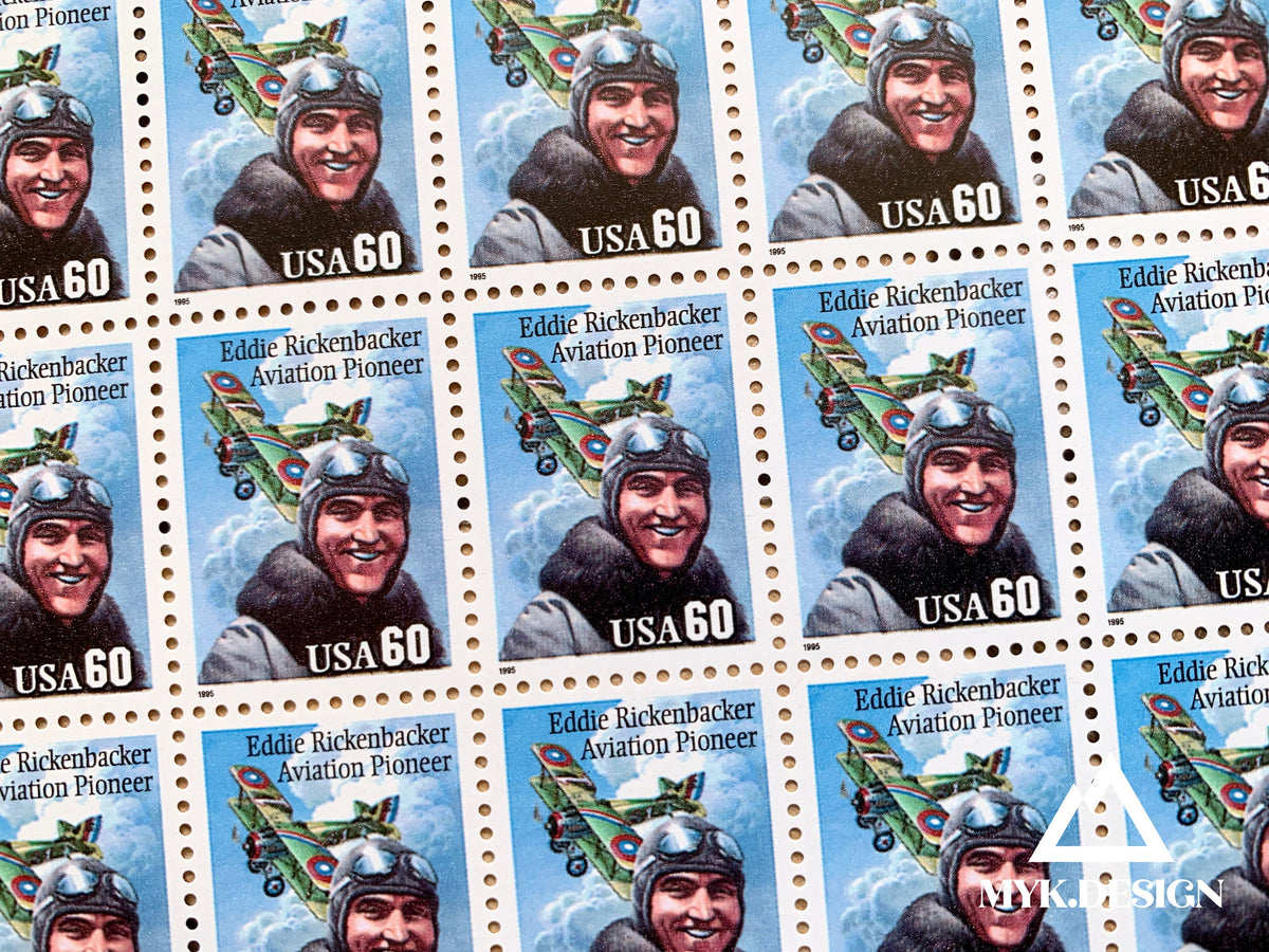 Eddie Rickenbacker, Aviator U.S. Postage Stamps | Face Value 60 Cents ...