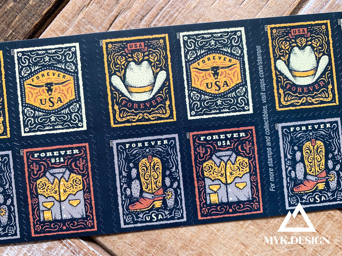 Western Wear U.S. Postage Stamps | Face Value Forever 1 oz Rate | 2021 ...