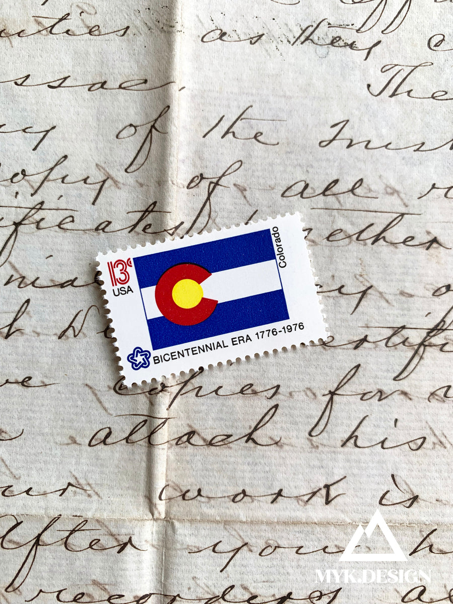 Colorado State Flag US Postage Stamps | Face Value 13 Cents | 1976 | S ...